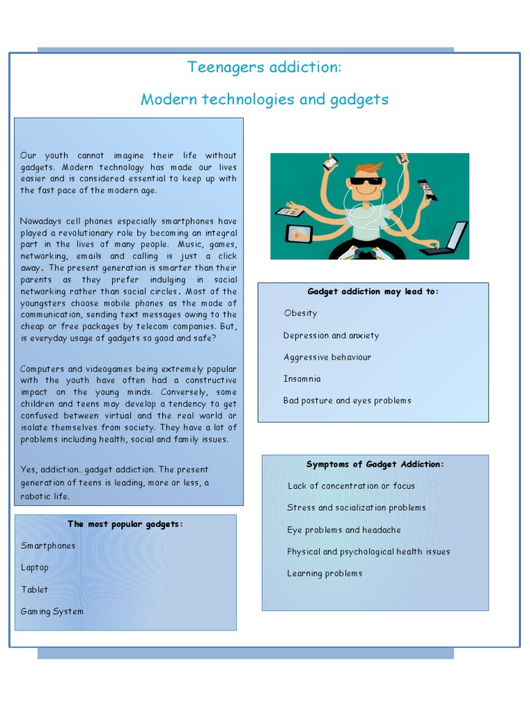 Teenagers Addiction: Modern Technologies and Gadgets: Gadget Addiction ...