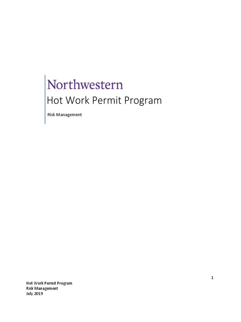 Hot Work Permit Procedures | PDF | Fires | Fire Sprinkler System