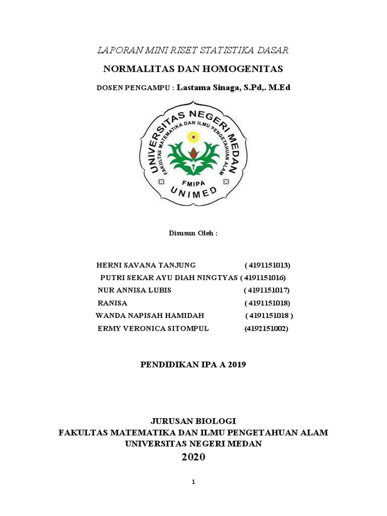 Laporan Mini Riset Statistika-1 | PDF | Sains & Matematika