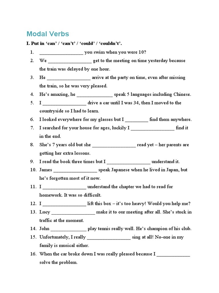 Homework (Modal Verbs) | PDF