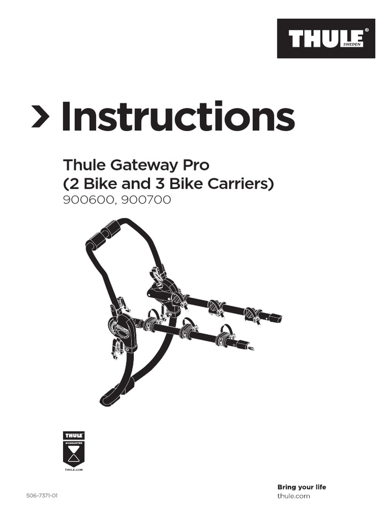 Instructions: Thule Gateway Pro (2 Bike and 3 Bike Carriers) | PDF ...