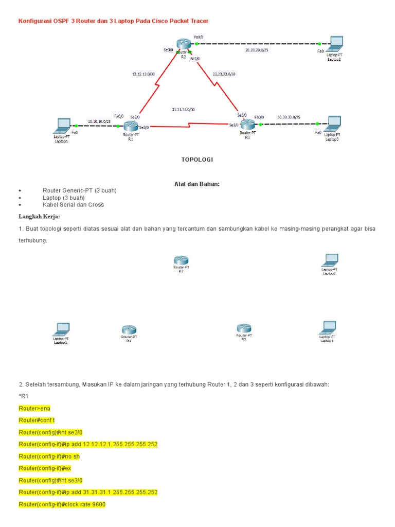 Konfigurasi Ospf 3 Router Dan 3 Laptop Pada Cisco Packet Tracer Pdf