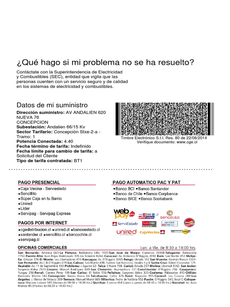 Boleta Cge Abril | PDF | Electricidad | Energía y recursos