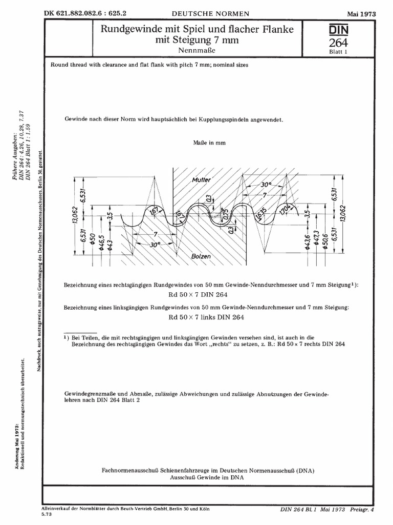 Din 264-1 1973-05 | PDF