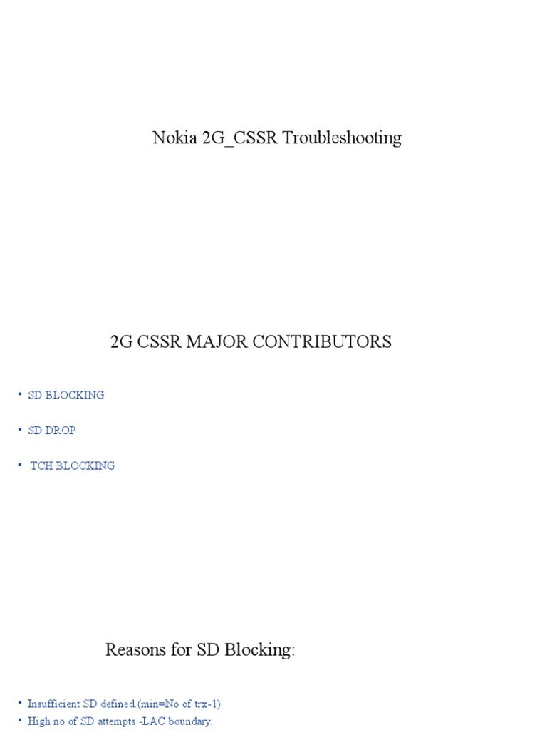 Nokia 2G CSSR Troubleshooting | PDF | Cable Television | Antenna (Radio)
