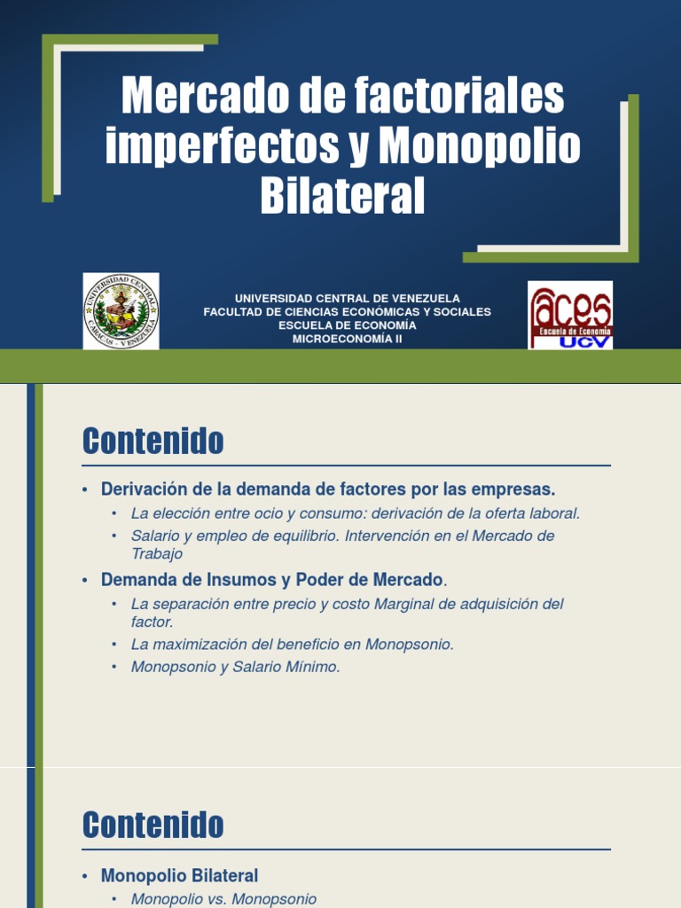 Mercado de Factoriales y Monopolio Bilateral | PDF | Oferta (economía) | Monopolio
