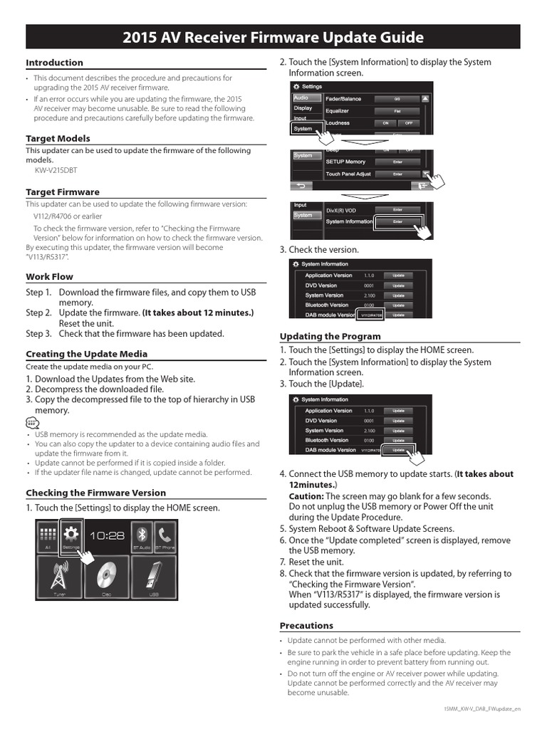 2015 AV Receiver Firmware Update Guide: 12minutes.) | PDF | Computer ...
