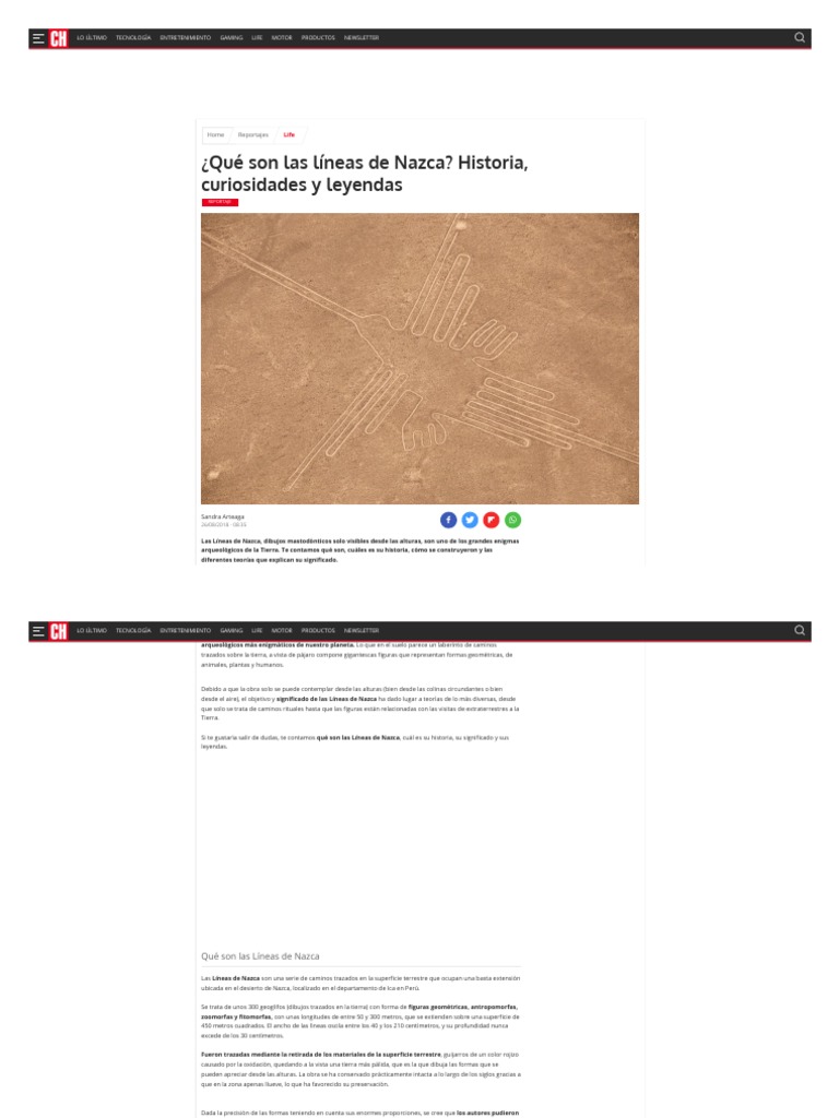 ¿Qué Son Las Líneas de Nazca - Historia, Curiosidades y Leyendas | PDF ...
