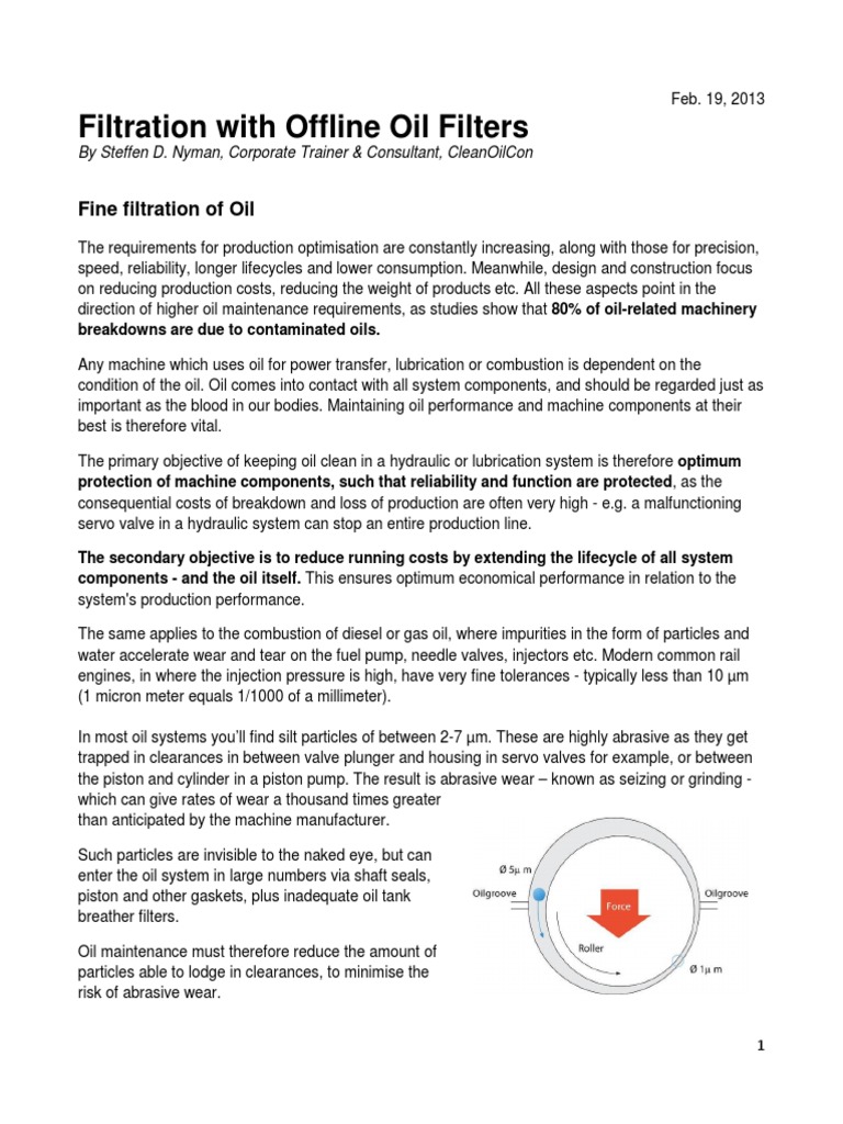 Filtration With Offline Oil Filters SDN Rev Feb 2013 01 | PDF ...