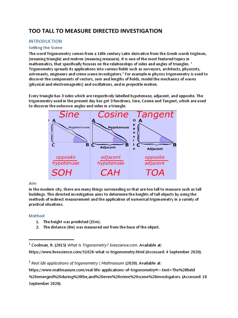 Measuring Building Height with Trigonometry | PDF | Trigonometry | Triangle