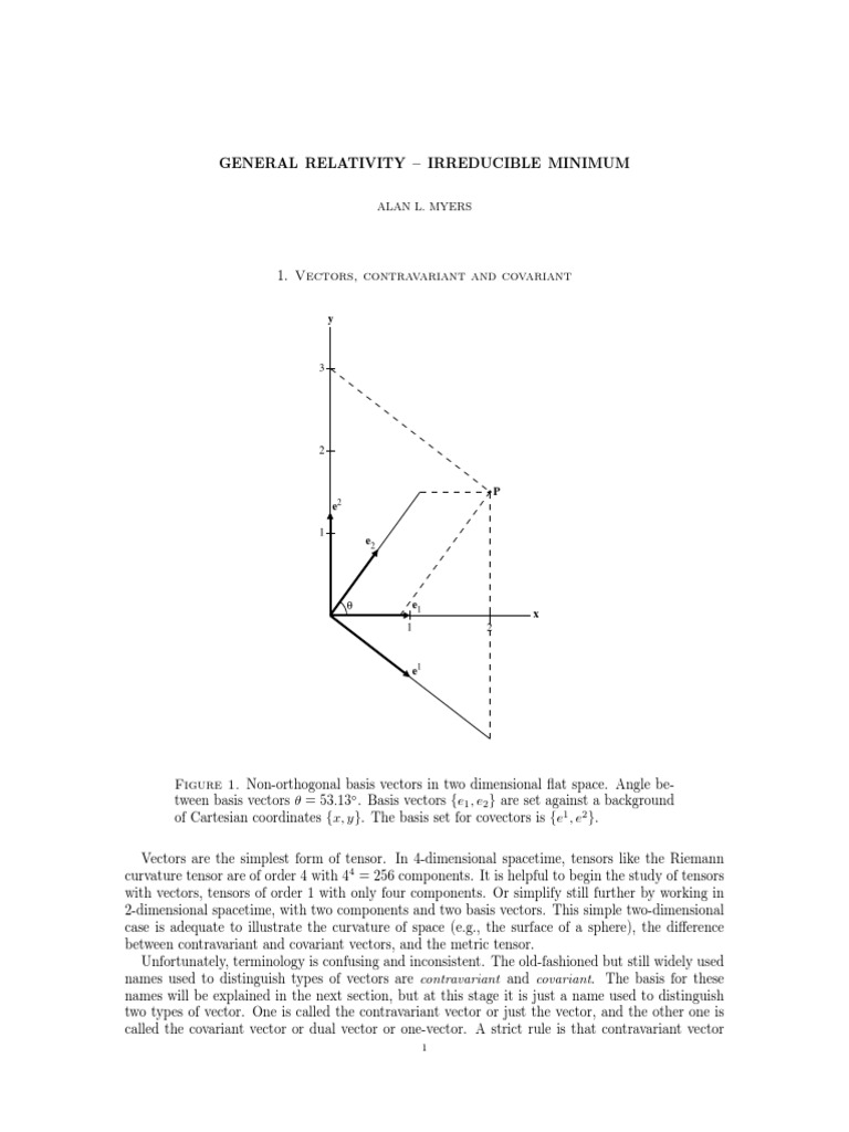 Gr Irreducible Minimum Vectors Contravariant And Covariant Pdf