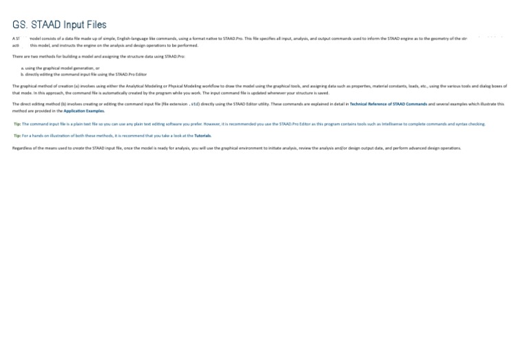 STAAD Input File Creation Guide | PDF