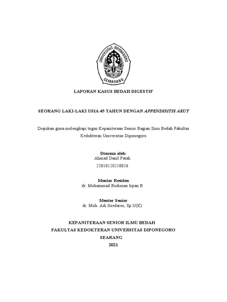 Laporan Kasus Bedah Digestif | PDF