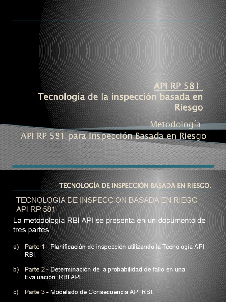 Inspección Basada en Riesgo API RP 581 | PDF | Probabilidad | Ingeniería de confiabilidad