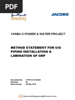 GRP Pipe Lamination Procedure | PDF | Fiberglass | Pipe (Fluid Conveyance)