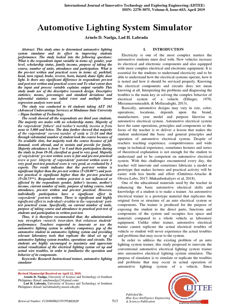 Automotive Lighting System Simulator | Download Free PDF | Relay | Switch