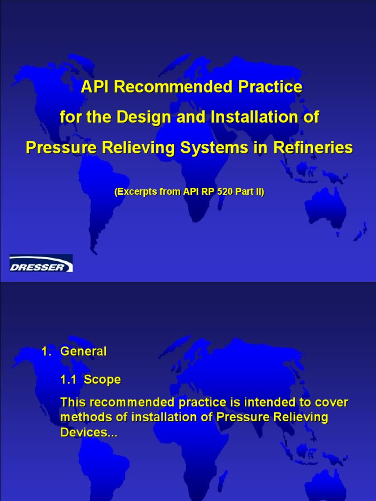 API Recommended Practice For The Design and Installation of Pressure ...