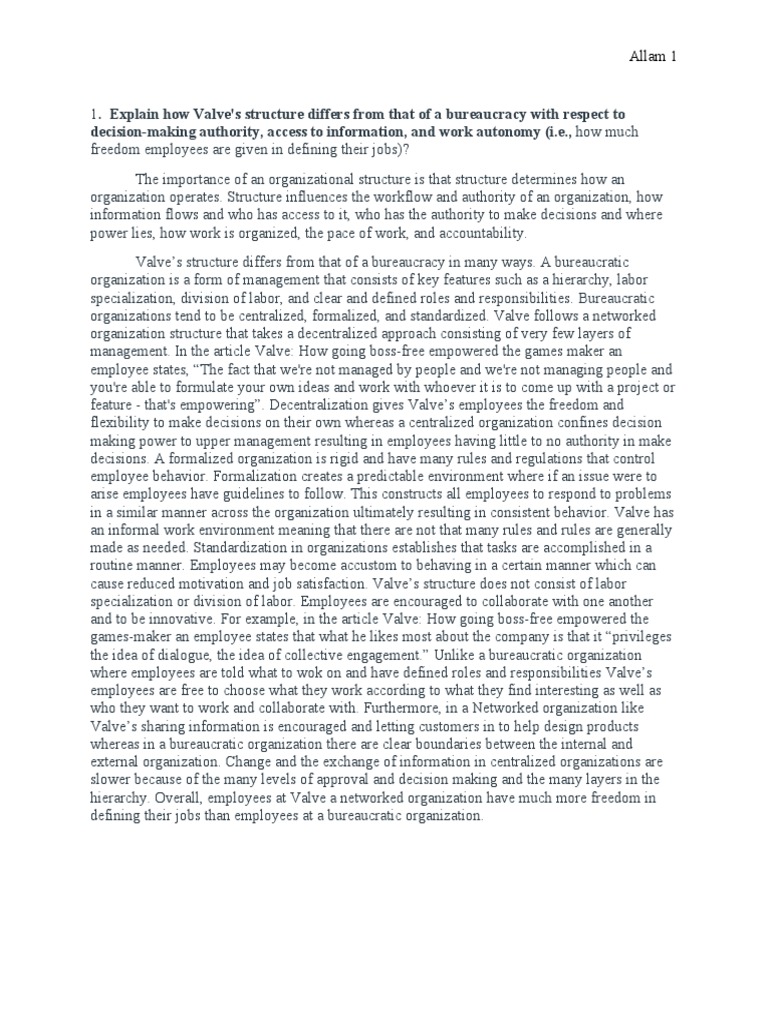 Assignment 1 Organizational Structure and The Future of Hierarchy | PDF ...