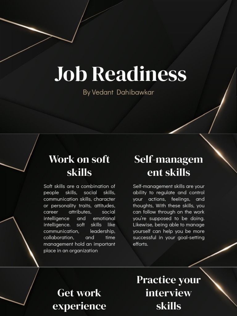 Job Readiness: by Vedant Dahibawkar | PDF | Skill | Leadership