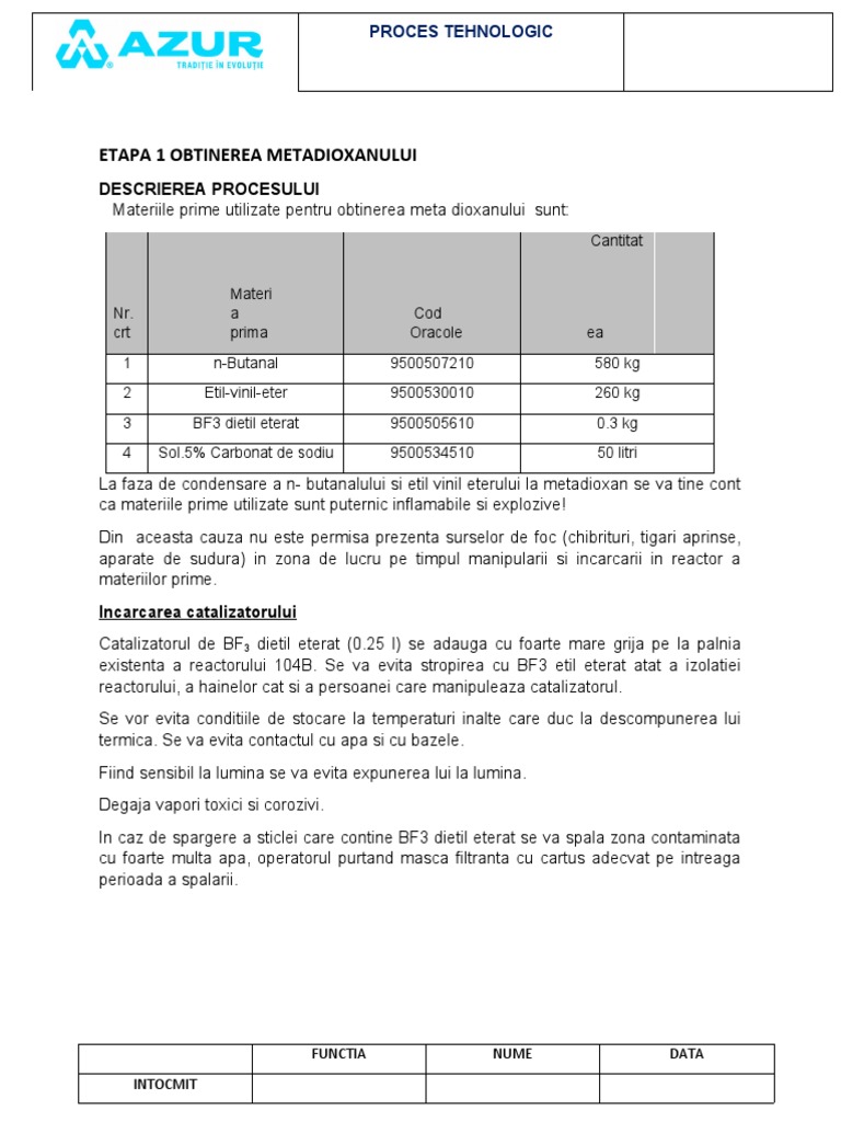 Proces Tehnologic | PDF