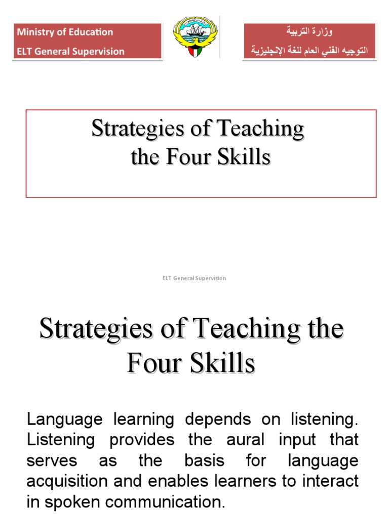 Strategies of Teaching The Four Skills | PDF | English Language ...