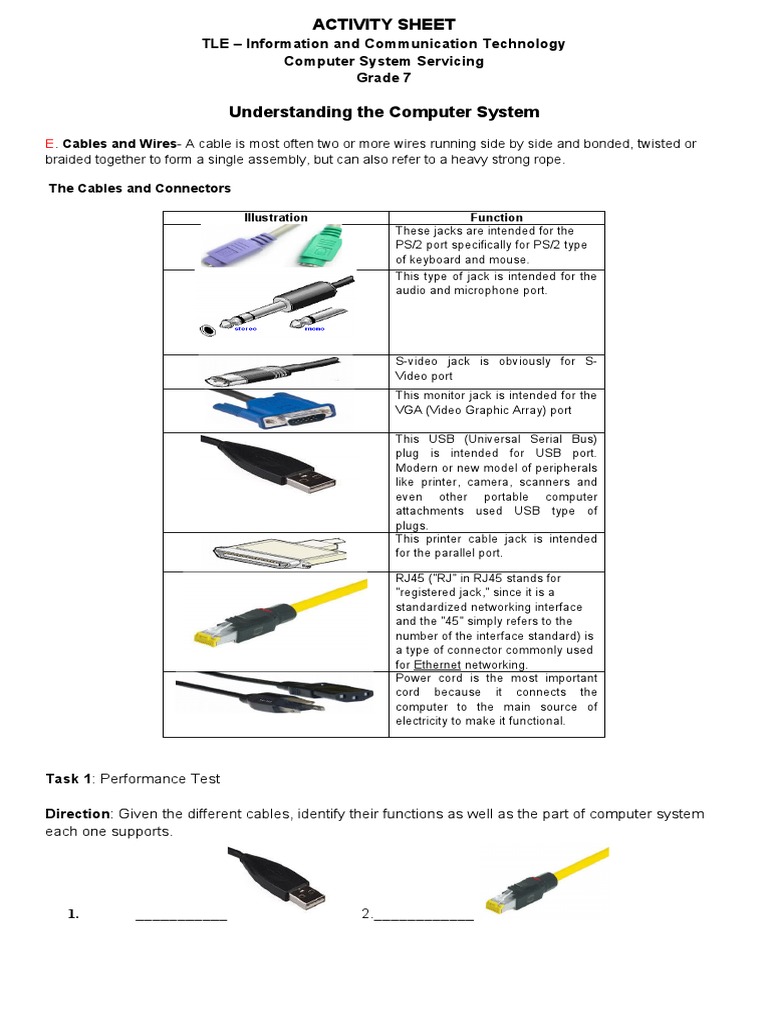 Activity Sheet Week5 7 | PDF | Electrical Connector | Usb