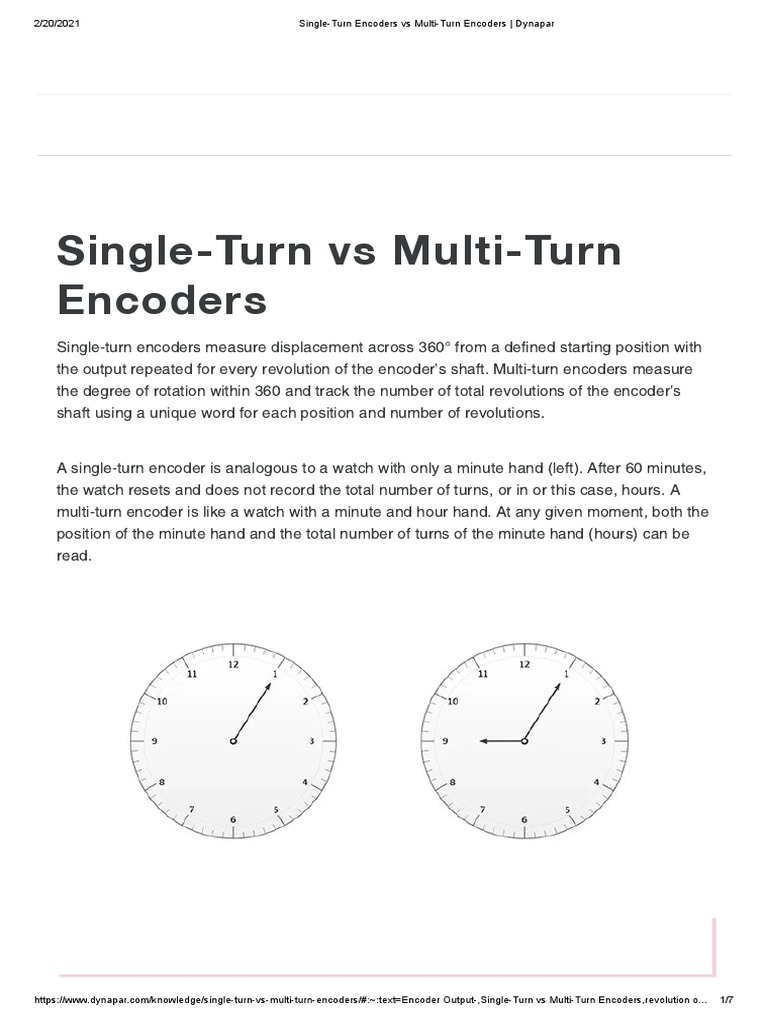 Single-Turn Encoders Vs Multi-Turn Encoders - Dynapar | PDF | Tools ...