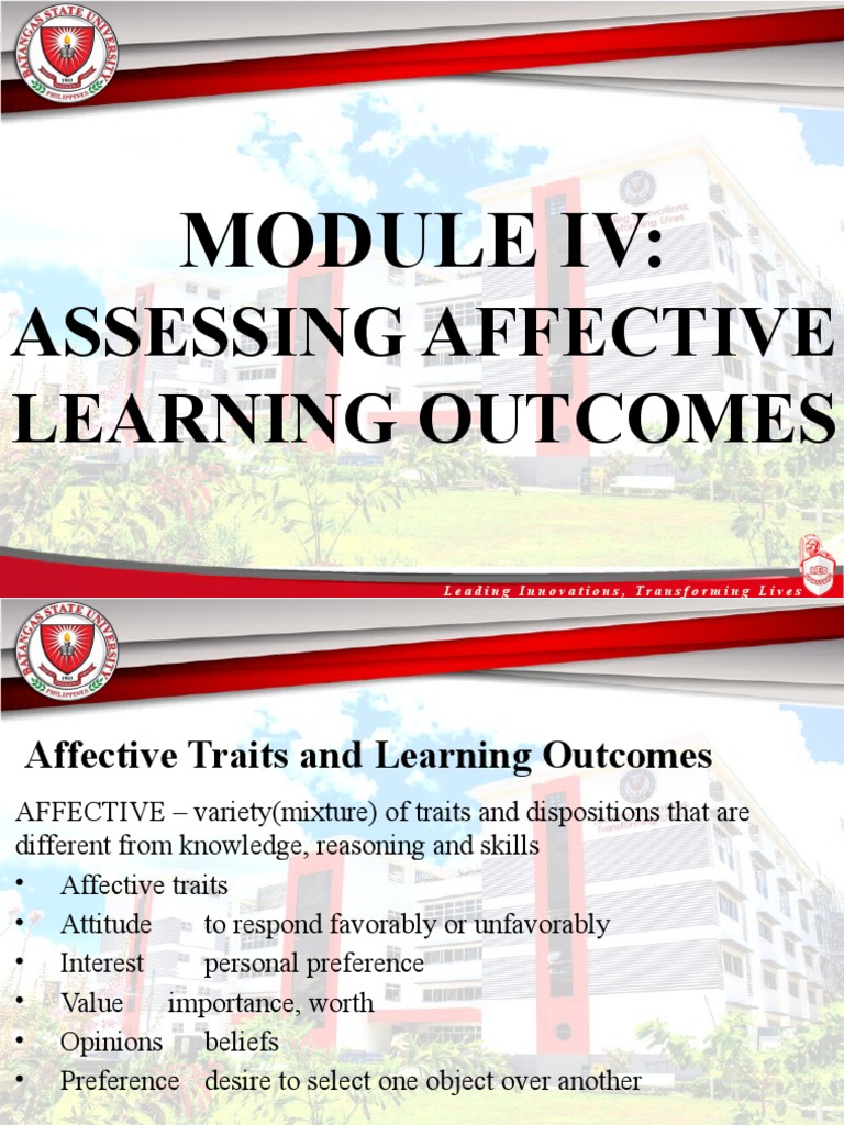 Assessing Affective Learning Outcomes: Leading Innovations ...