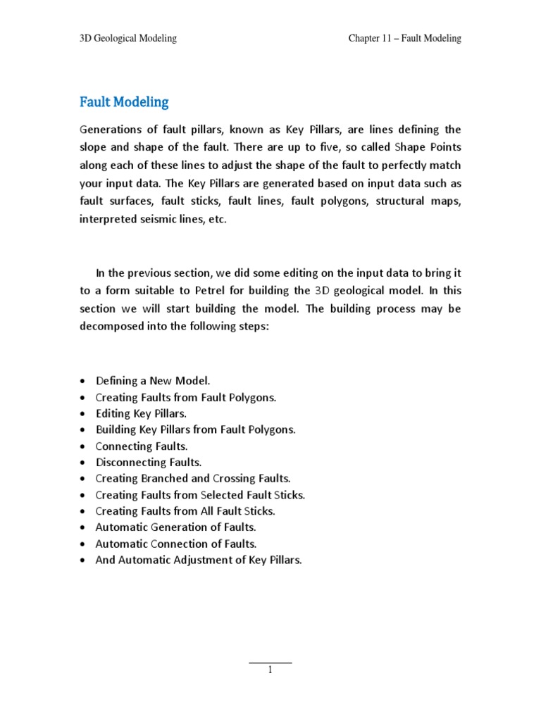 Fault Modeling in 3D Geological Models | PDF | Icon (Computing) | Fault ...
