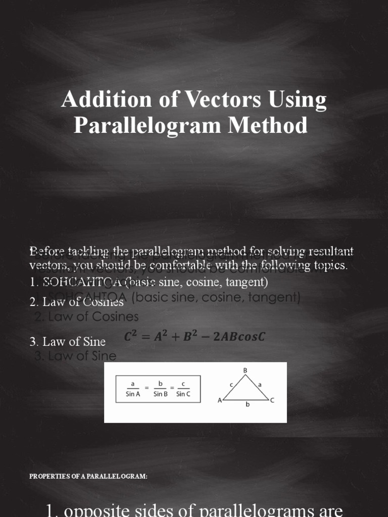 Addition of Vectors Using Parallelogram Method | Download Free PDF | Trigonometric Functions ...
