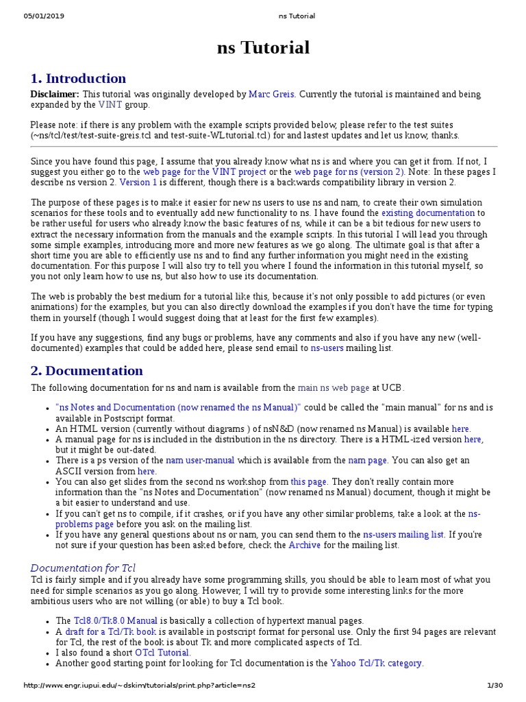 NS2 Tutorial | PDF | Computer Network | C++