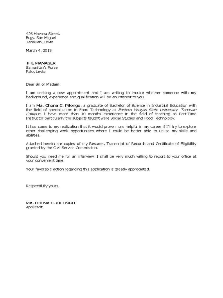 Evsu Aplication Letter | PDF | Vocational Education | Bachelor's Degree