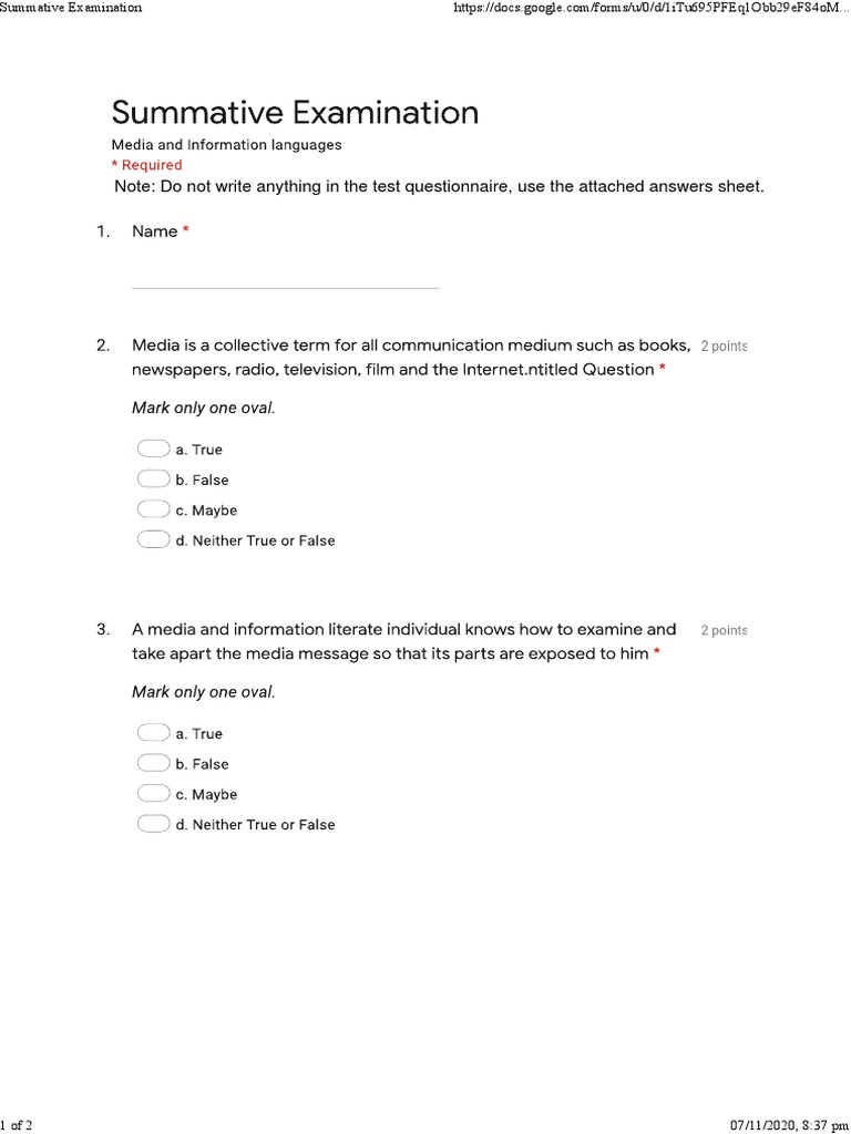 Media and Information Languages Summative | PDF