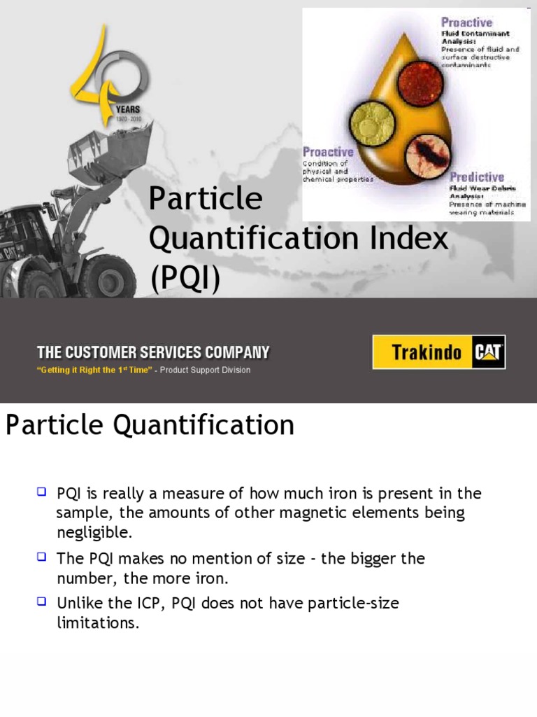 Particle Quantification Index (PQI) : - Product Support Division | PDF