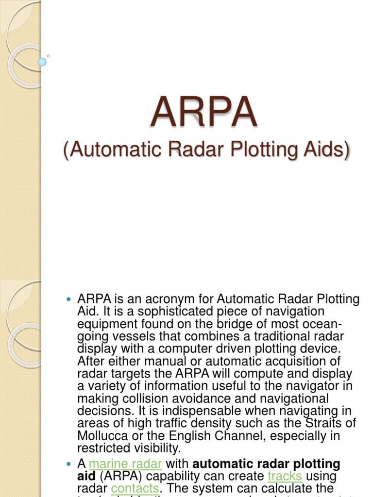 Automatic Radar Plotting Aids | PDF | Radar | Microwave Technology