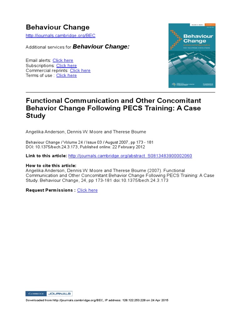 Anderson2007 Pecs | PDF | Applied Psychology | Human Communication
