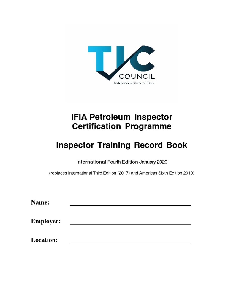 IFIA Petroleum Inspector Certification Programme Inspector Training ...