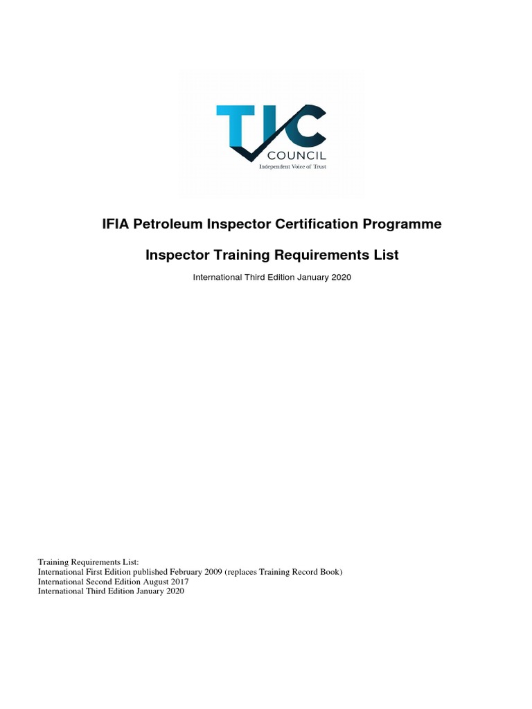 IFIA Petroleum Inspector Certification Guide | PDF | Certification ...