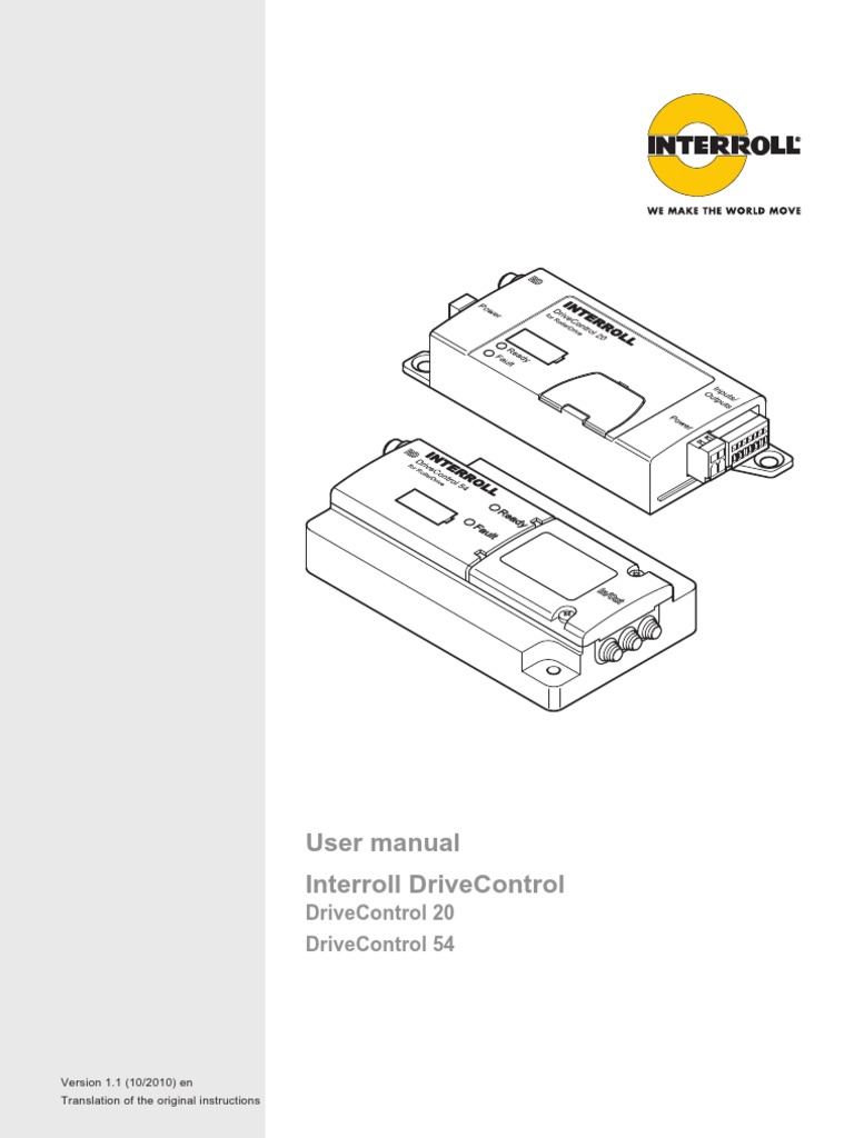 User Manual Interroll Drivecontrol | PDF | Electrical Connector | Power ...