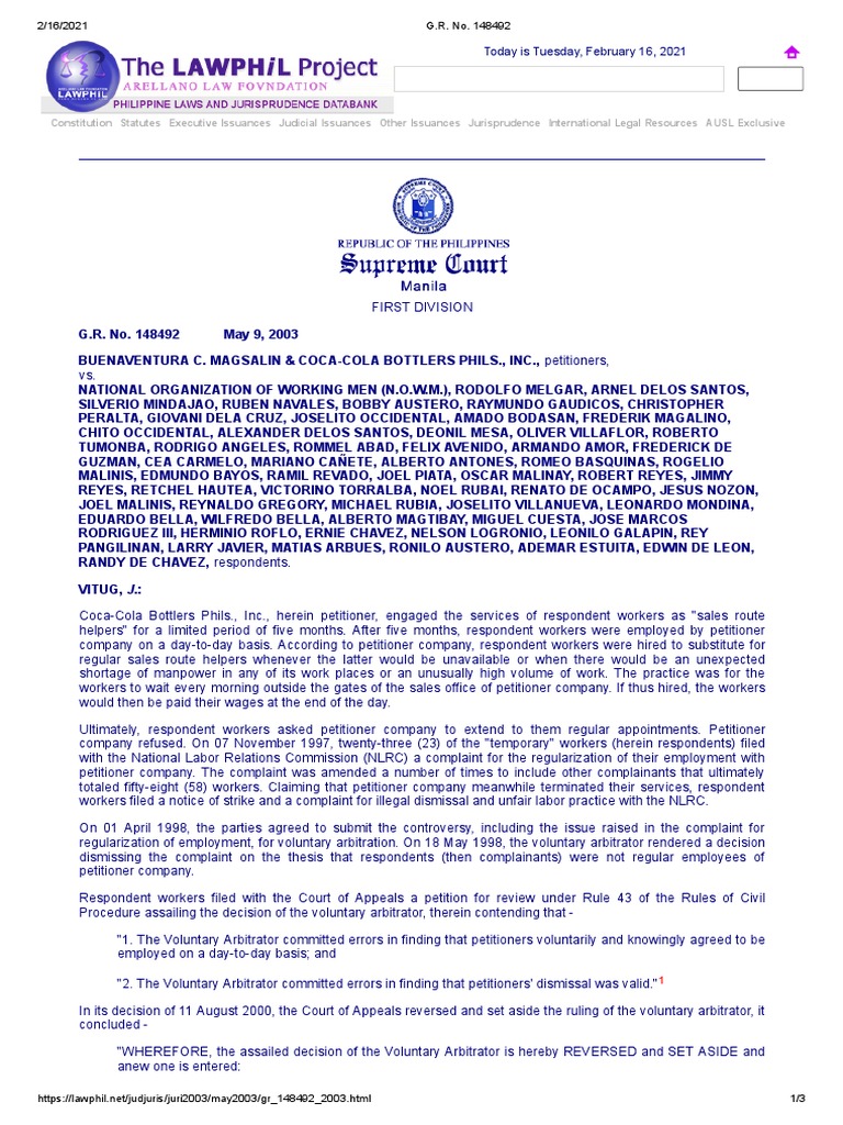 MAgsalin vs. NOWM | PDF | Complaint | Unfair Labor Practice