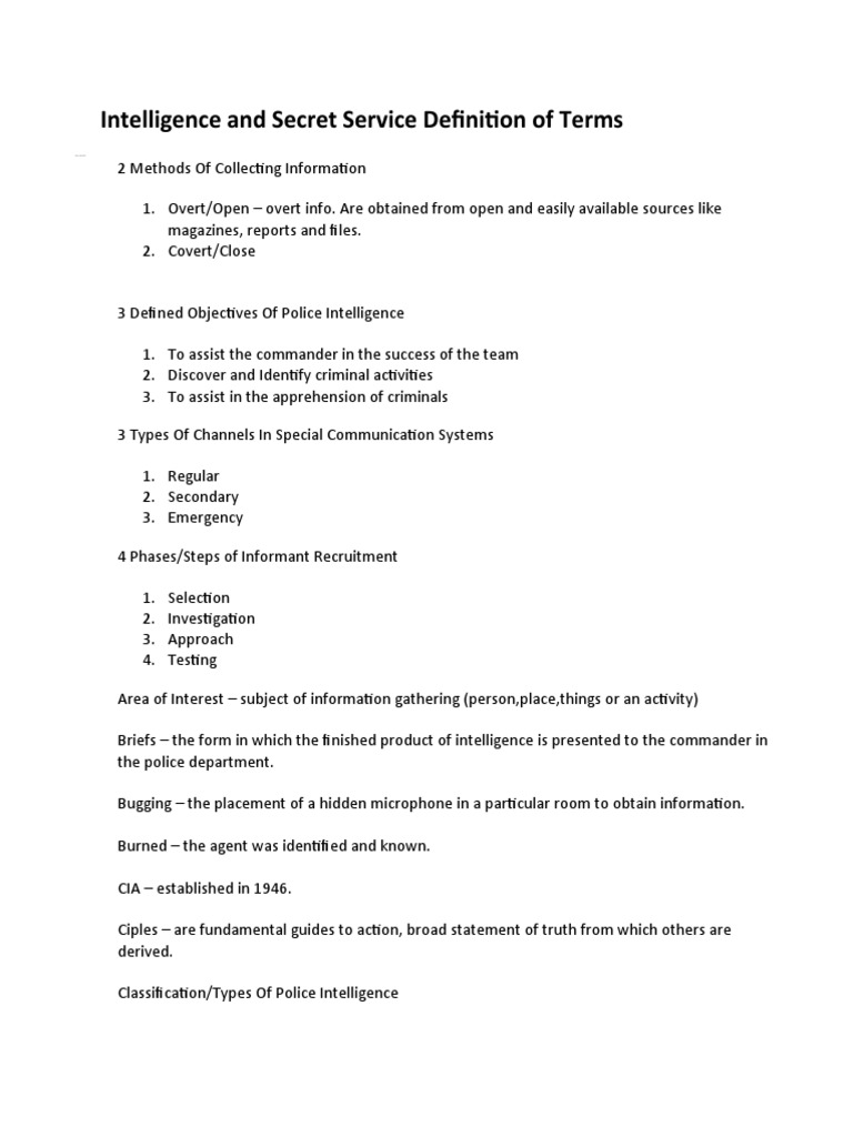 Police Intelligence and Operations Guide | PDF | Counterintelligence | Espionage