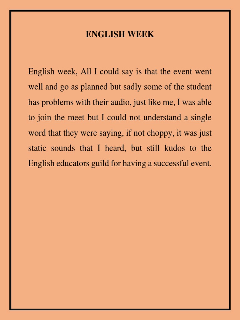 English Week | PDF
