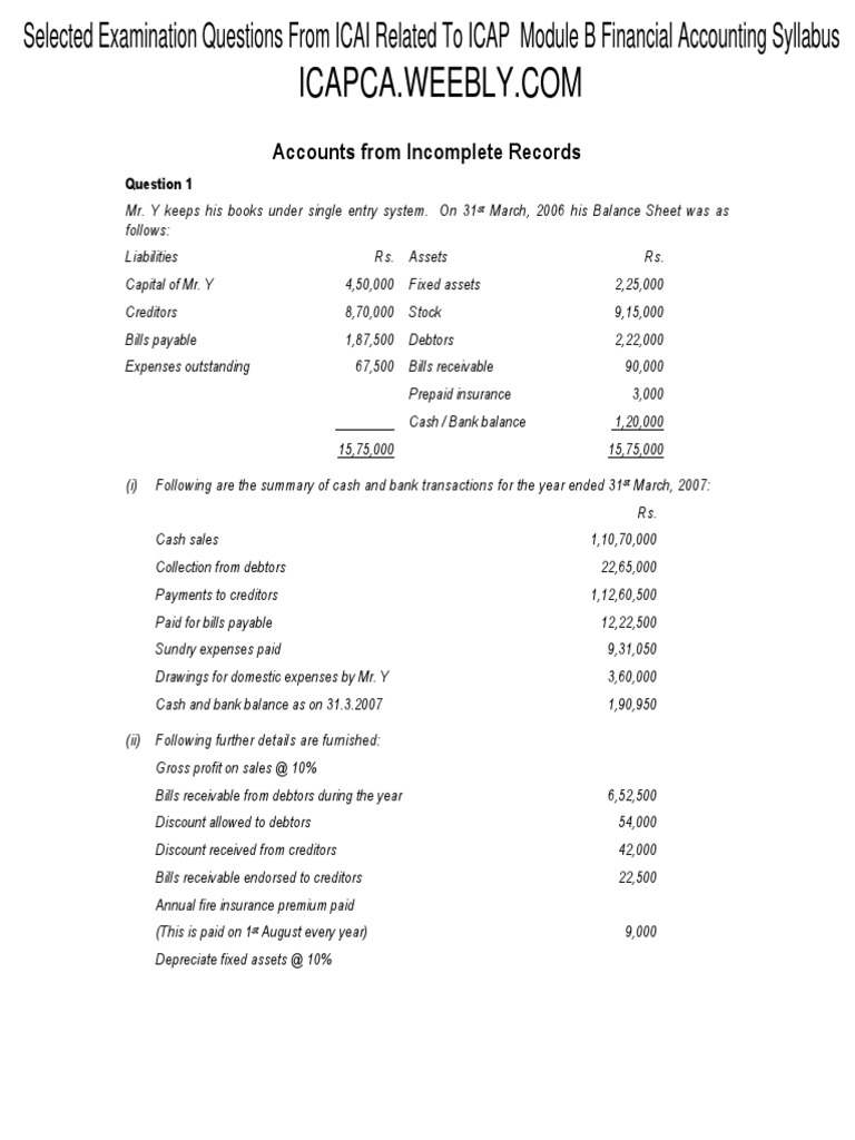 Single Entry Accounting | PDF | Credit | Finance & Money Management