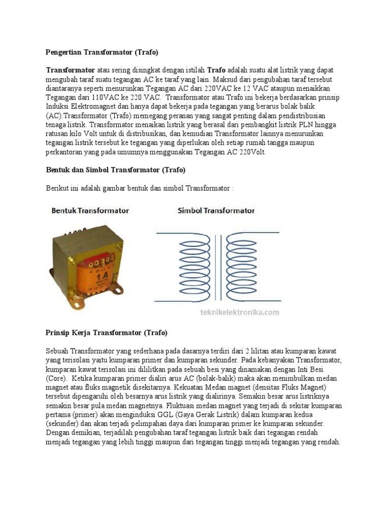 Pengertian Transformator Marhan | PDF