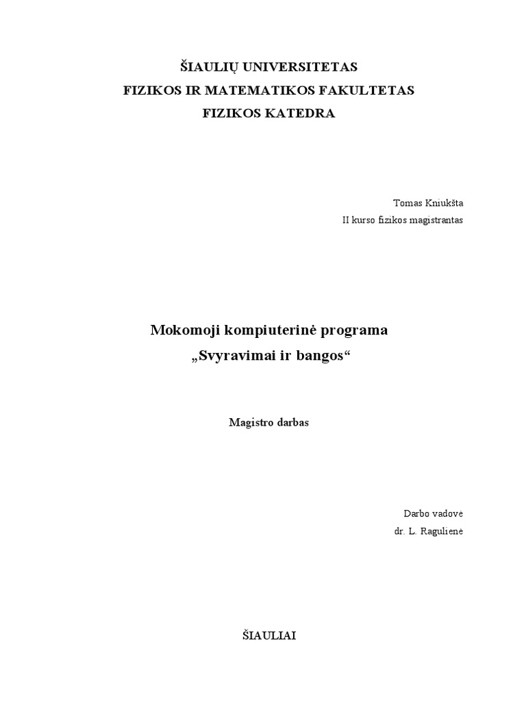 Magistro Darbas | PDF