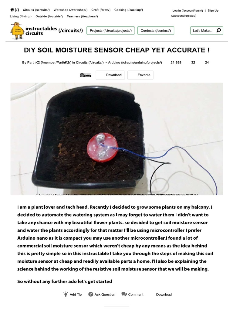 DIY SOIL MOISTURE SENSOR CHEAP YET ACCURATE ! - 4 Steps - Instructables ...