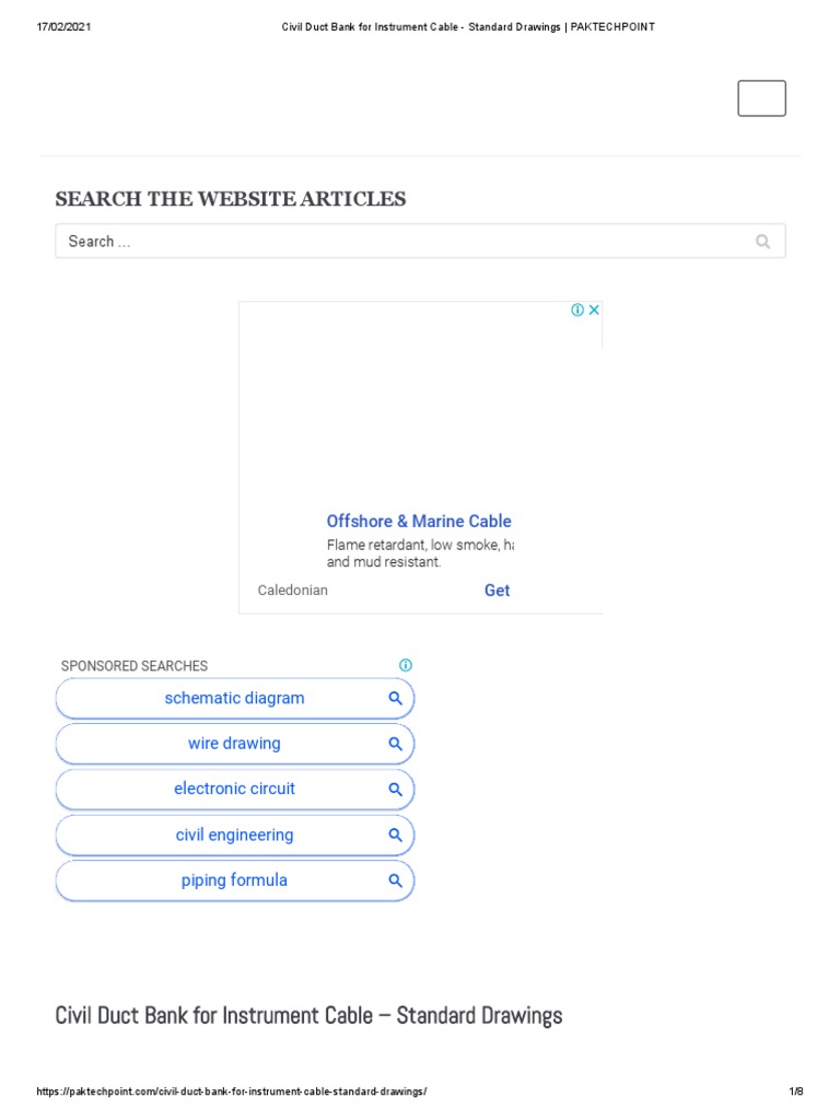 Civil Duct Bank For Instrument Cable - Standard Drawings - PAKTECHPOINT ...