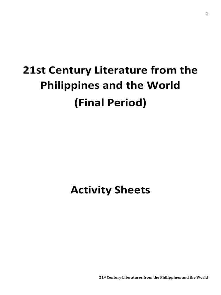 21ST Century Worksheet | PDF | Essays | Philippines