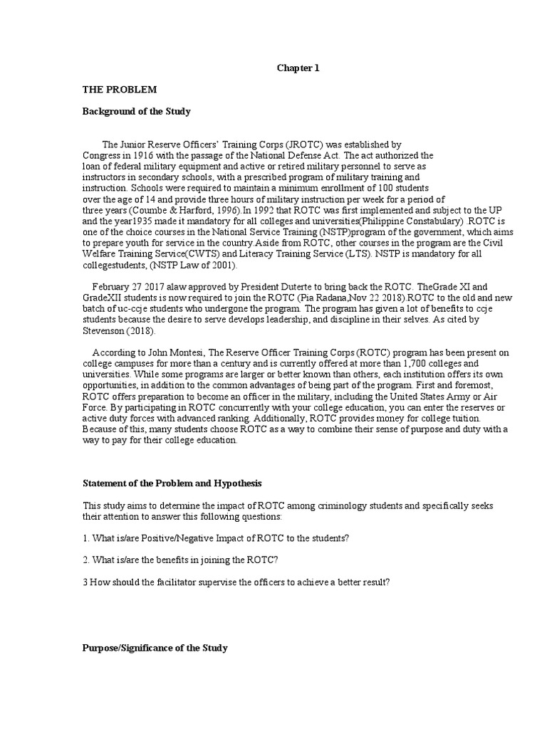 Chapter-1 - Group6 | PDF | Reserve Officers' Training Corps | Statistics