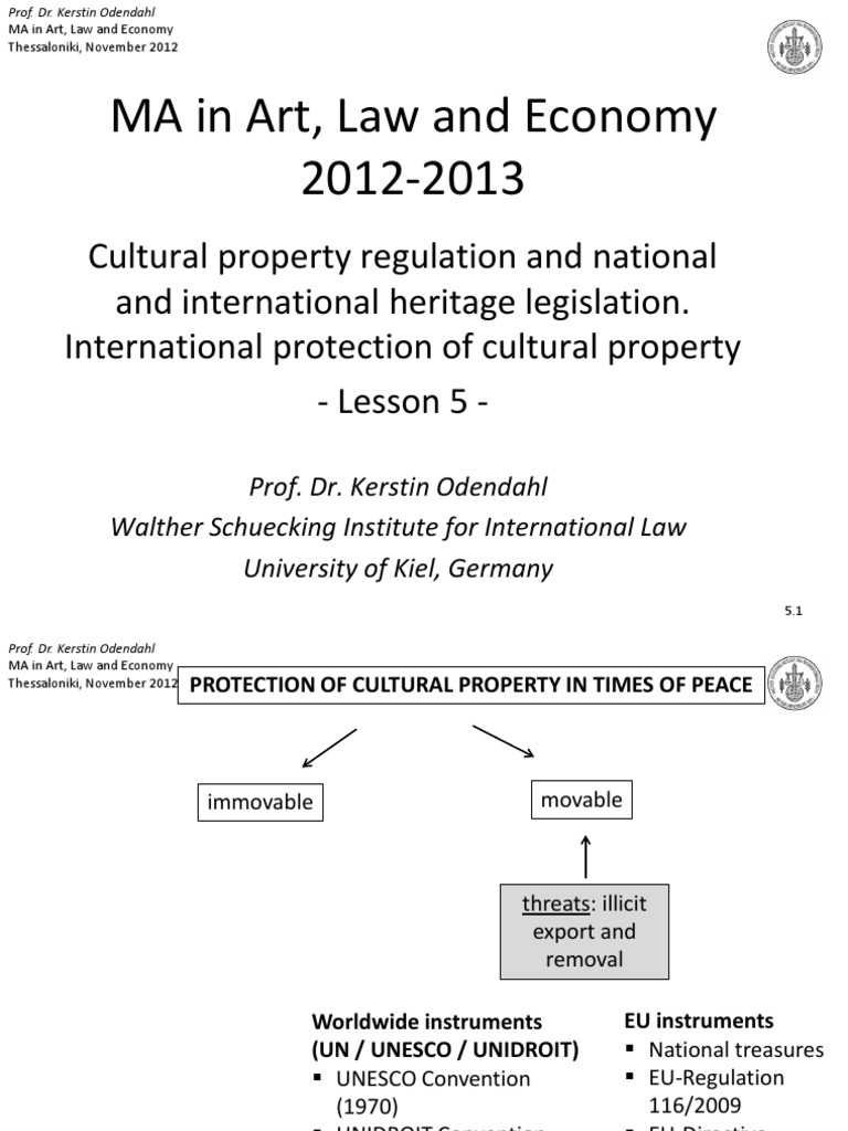 Lesson 5 - Cultural Property Regulation& National and International ...